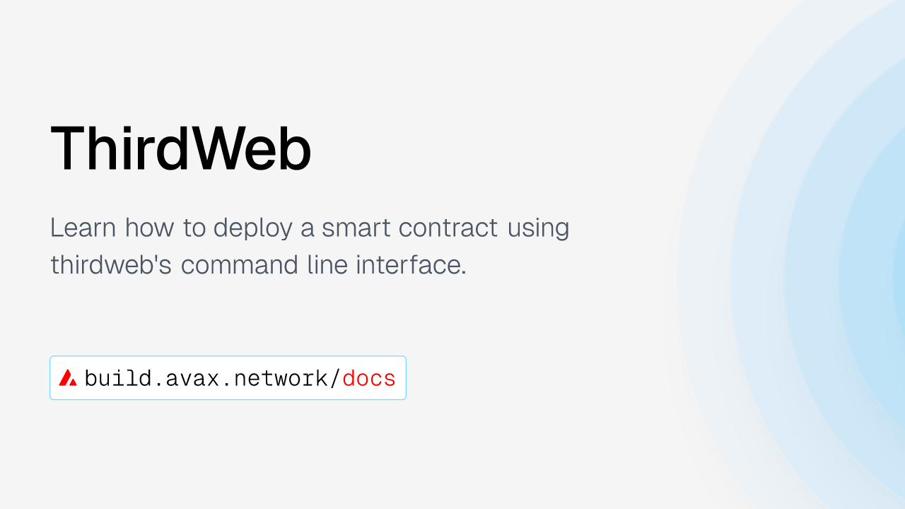 ThirdWeb | Avalanche Builder Hub
