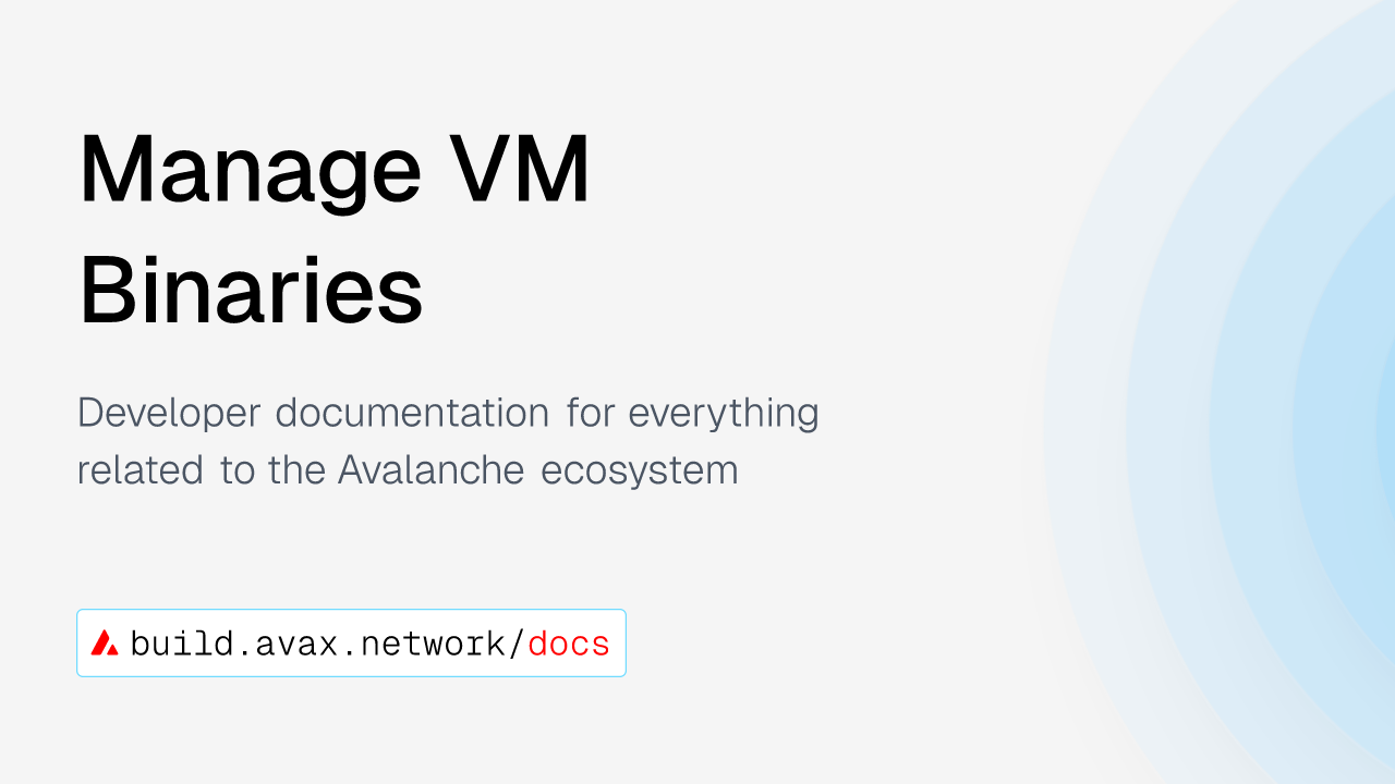 Manage VM Binaries | Avalanche Builder Hub